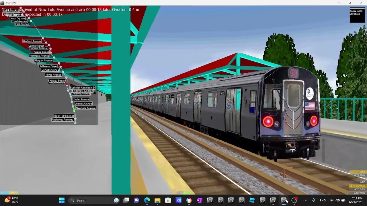 Openbve V6 R143 L Train Arriving & Departing at New Lots Avenue - YouTube