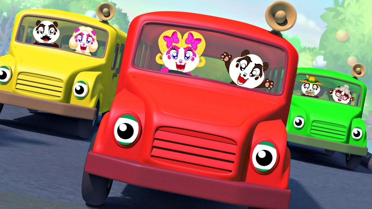 🚌🐼 Wheels on the Bus Pandas Big Adventure - Panda Bo Finger Family ...