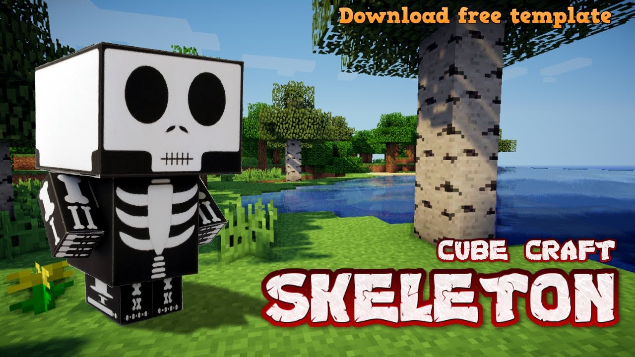 Minecraft Skeleton Cube Craft - YouTube