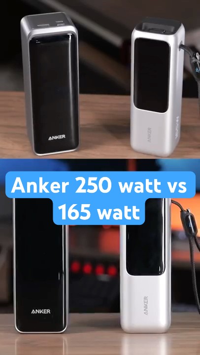 Anker 250 watt vs 165 watt power banks compared - YouTube