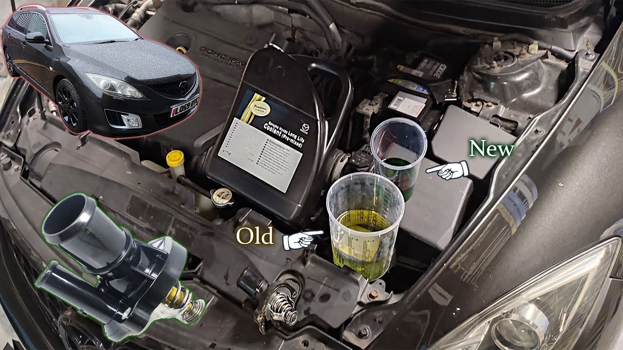 Thermostat and Coolant Change on 2010 Mazda 6 (GH) - YouTube