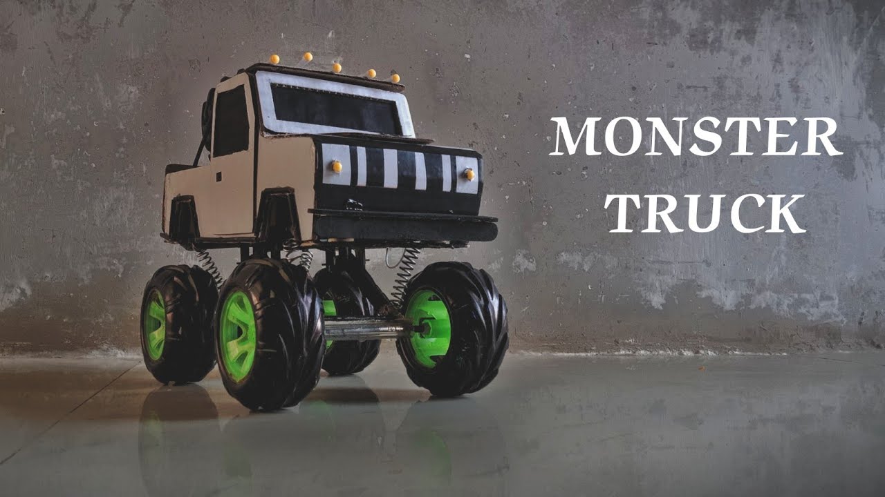 How to make a monster truck with suspension | truck from cardboard and ...