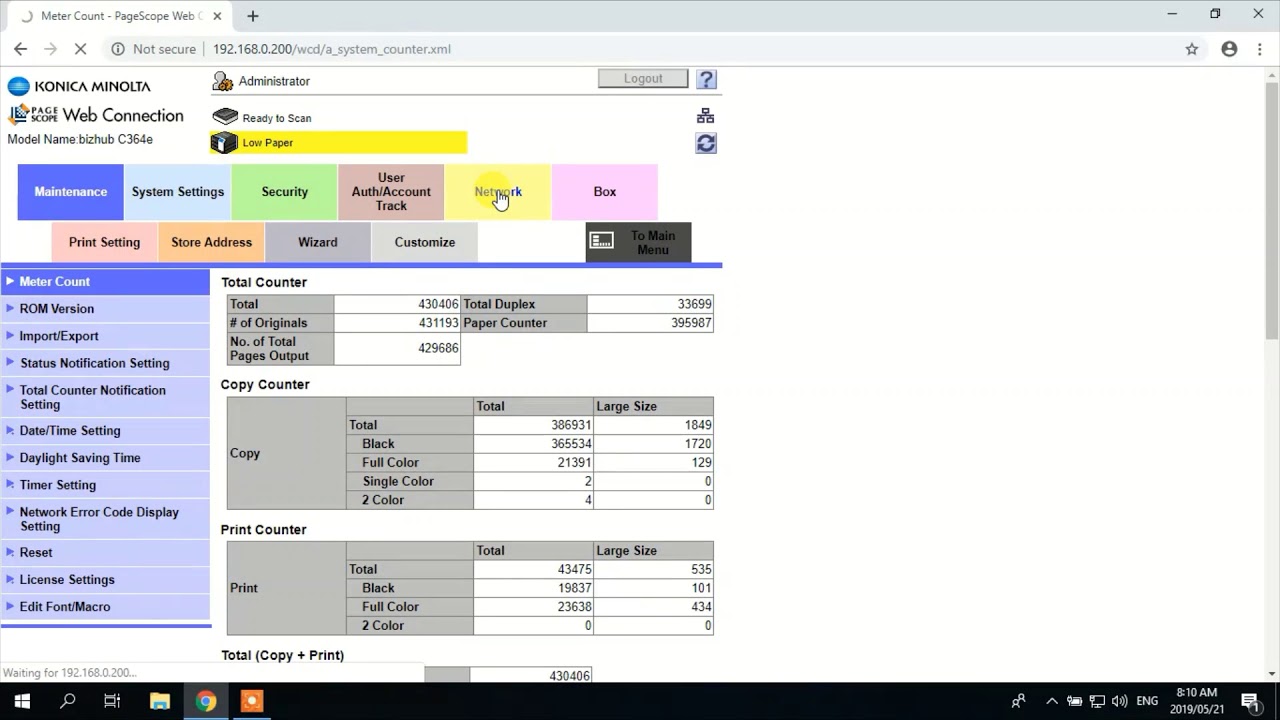 How to activate Airprint on Konica Minolta - YouTube