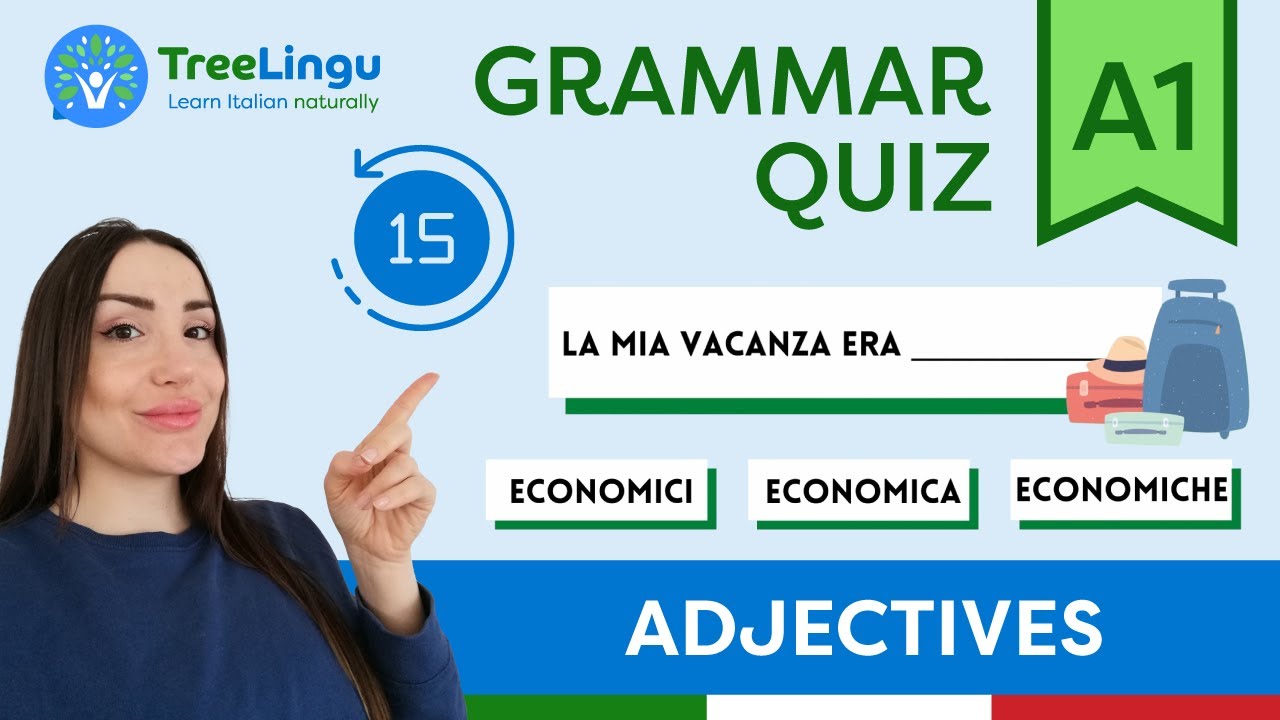 Italian Grammar Quiz A1 - Adjectives 🇮🇹 | Learn Italian naturally - YouTube