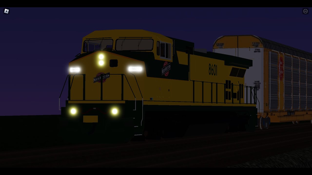 CNW 8601 Leads Solo Autorack train - YouTube