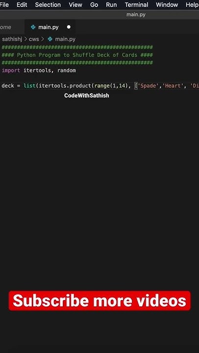 #python #17 👨‍💻 Shuffle Deck Of Cards in Python | Pattern Programming ...