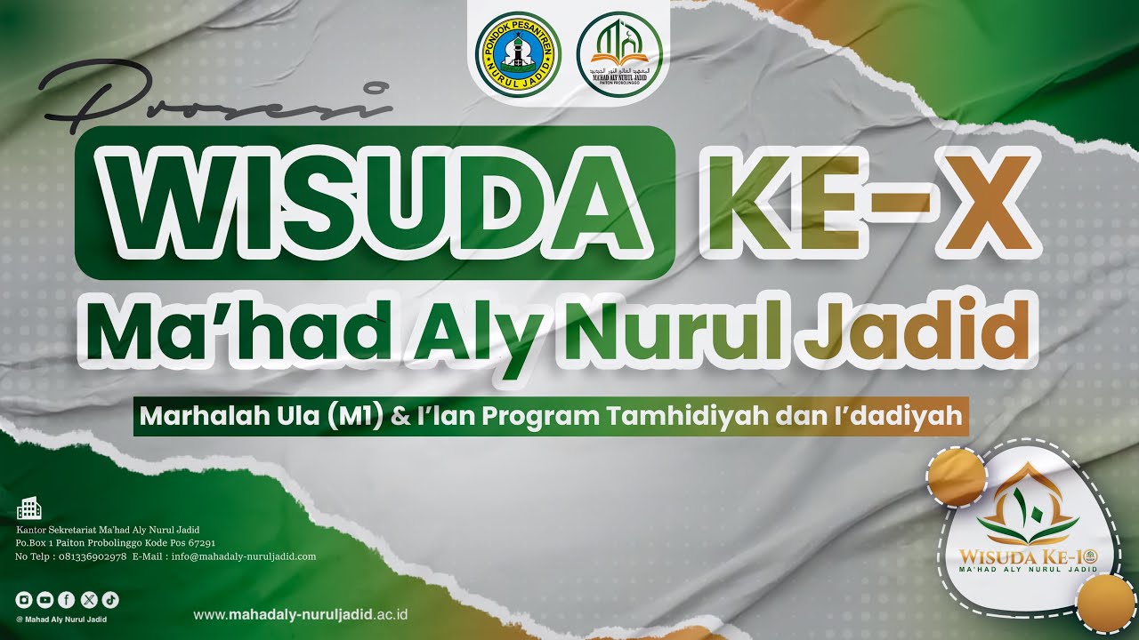 Prosesi Wisuda KE- 10 Ma'had Aly Nurul Jadid - YouTube