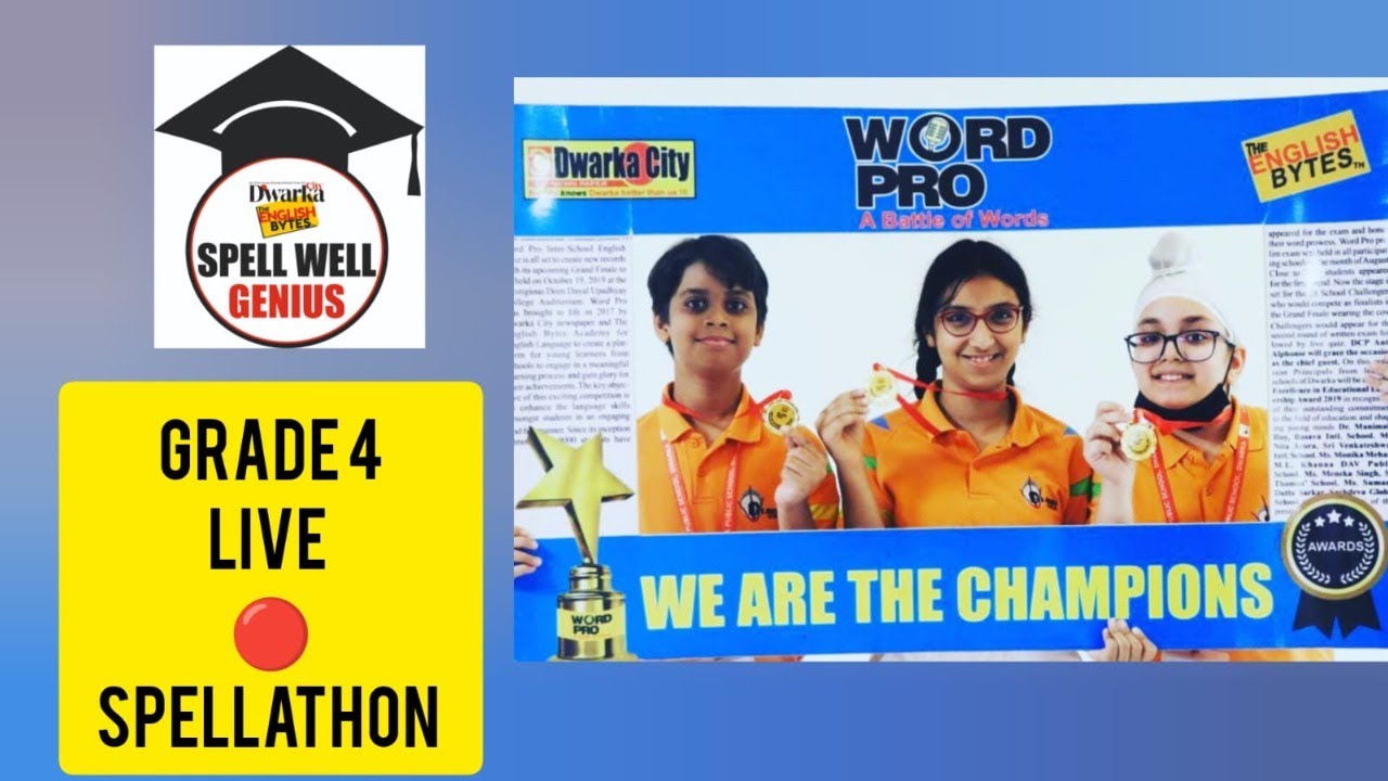 LIVE SPELLATHON GRADE 4 - YouTube