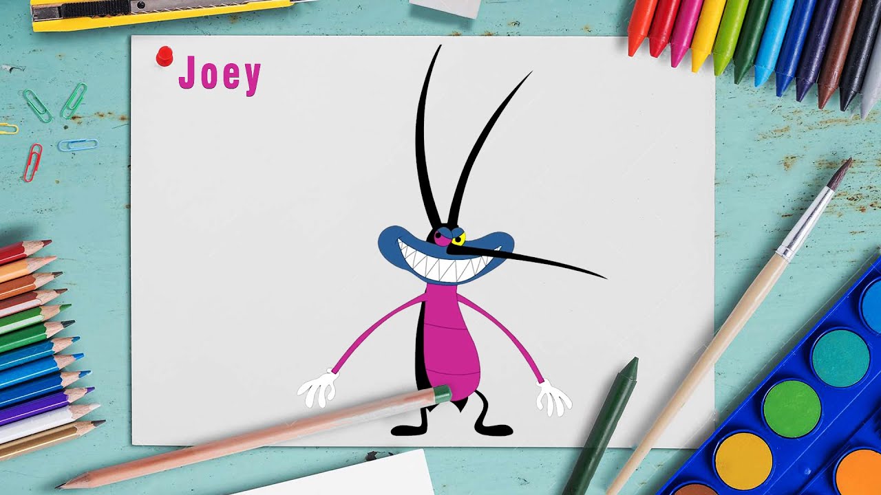 How to Draw Joey | Oggy and the cockroaches - YouTube