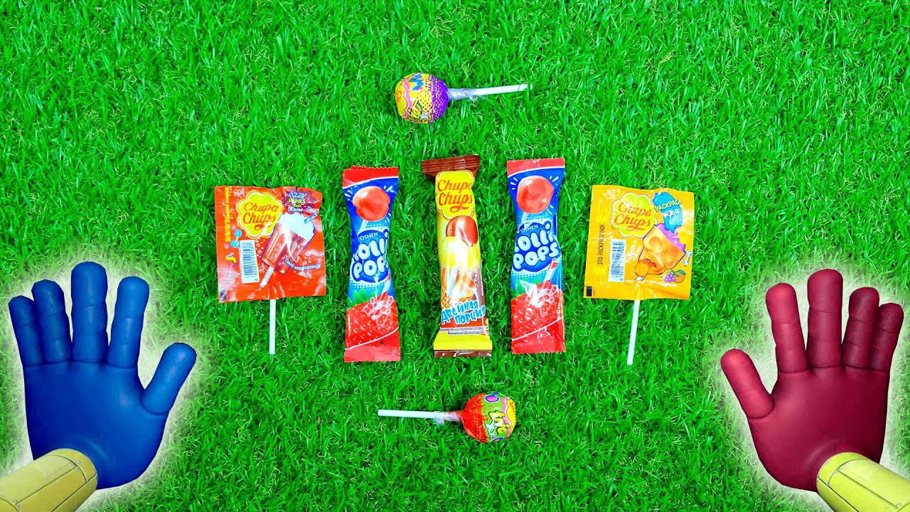 Learn colors with lollipops and sweets. Poppy Playtime Style | ASMR ...