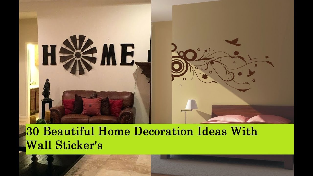 30 Beautiful Wall Sticker Home Decoration Ideas - YouTube