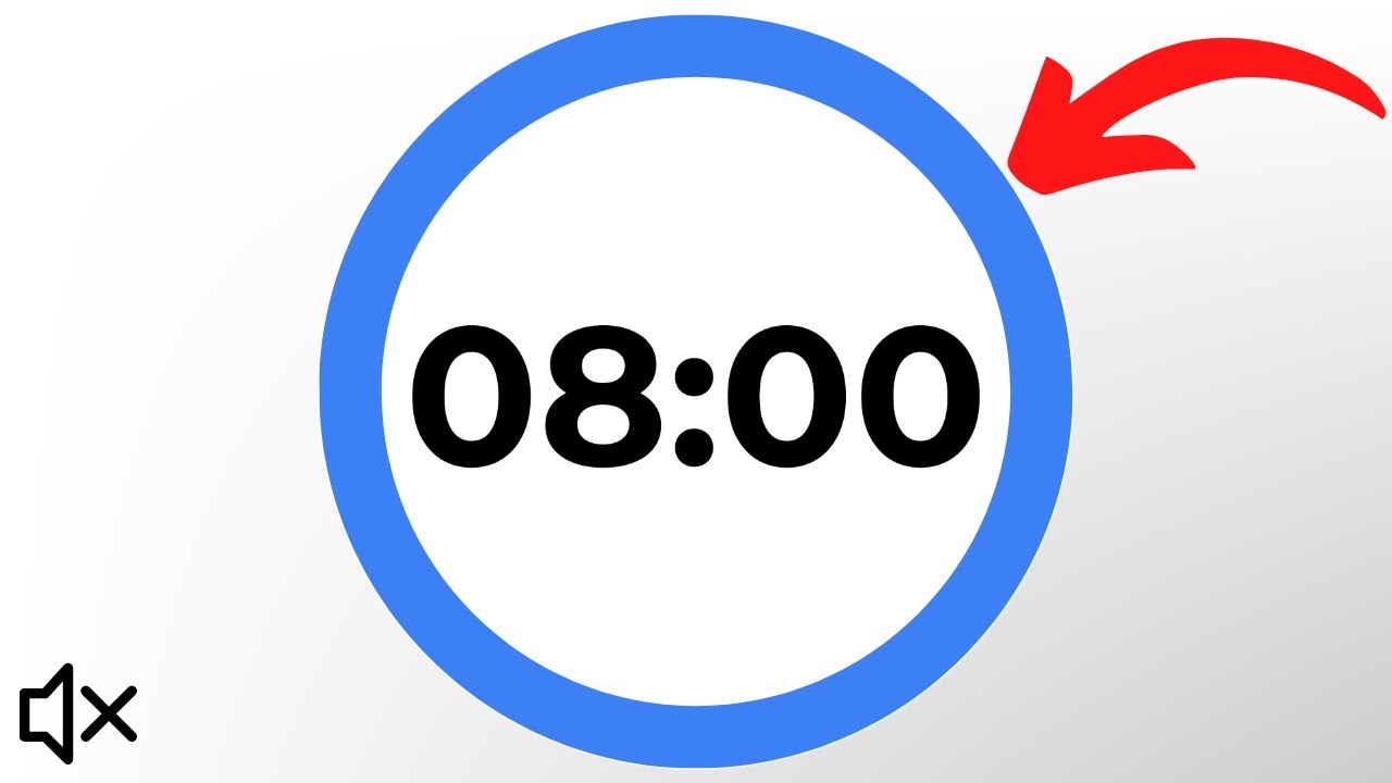 The Most Focused 8 minute Countdown Timer - White background, No sound ...