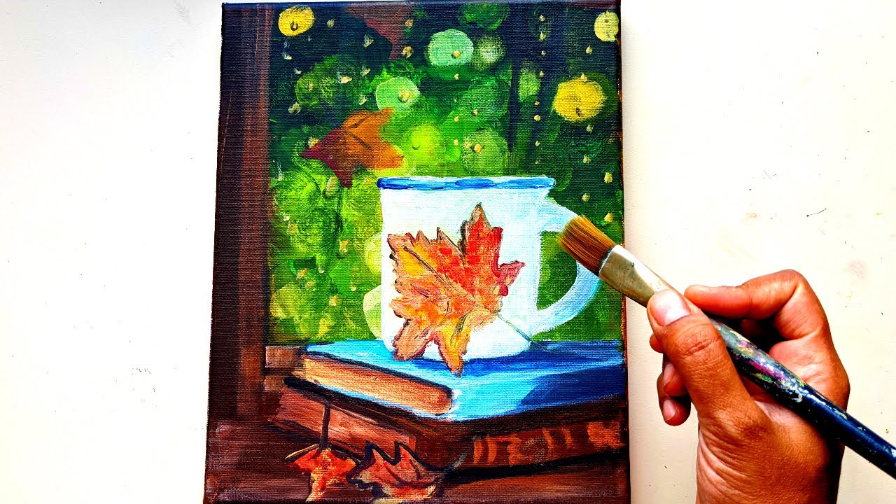 Coffee Cup near a Rainy window in Autumn | Still life - Acrylic ...