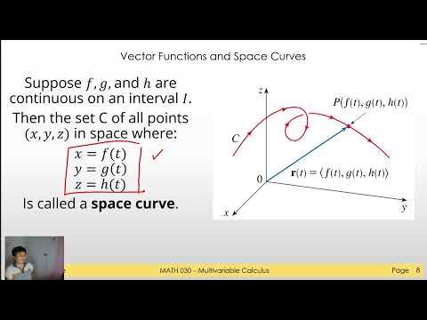 MATH 030 - Vector-Valued Functions and Space Curves - YouTube