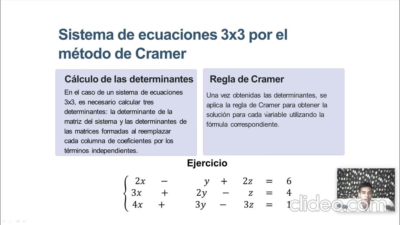 Método de Cramer 2x2 y 3x3/ soluciones en matlab - YouTube