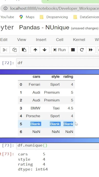Pandas Data Cleaning - NUnique #python #shorts #shortvideo - YouTube