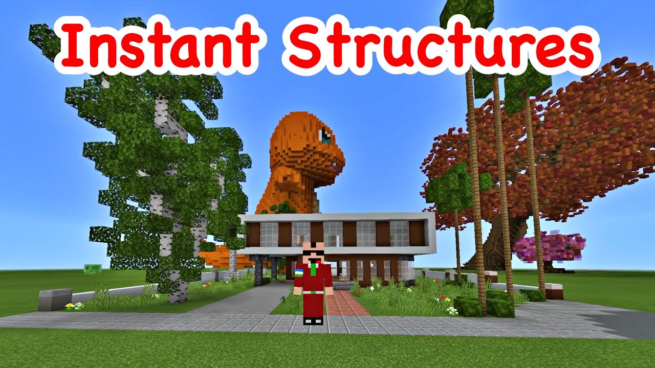 How to Build House in ONE SECOND | Instant Structures Addon | Minecraft ...