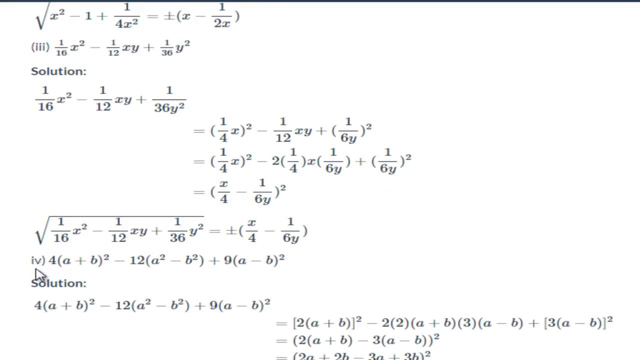Mathematics 9th class Science Group Unit 06: Algebraic Manipulation ...