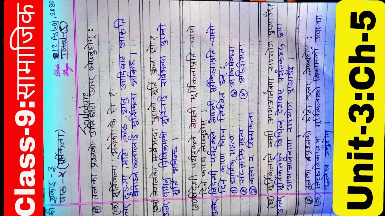 Class 9 Social (SAMAJIK) Unit 3 Chapter 5 (मुर्तिकला-Sculpture) All ...