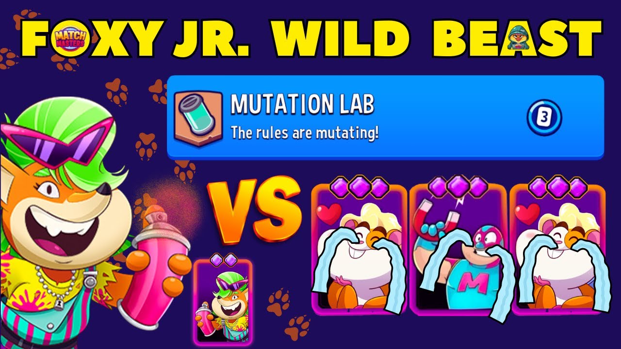 FOXY JR. WILD BEAST BLASTING DIAMOND LVL3 BOOSTERS | Match Masters ...