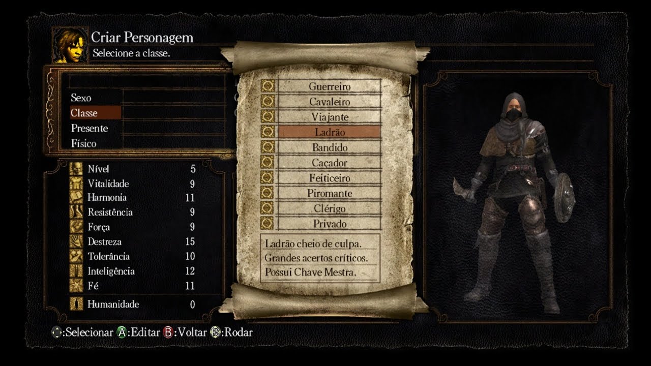 DARK SOULS : THIEF, COMEÇANDO COM A CLASSE - YouTube