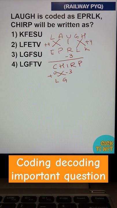 Coding Decoding For Railway Exams Shorts Viralshorts Codingdecoding Codingdecodingreasoning Rrb