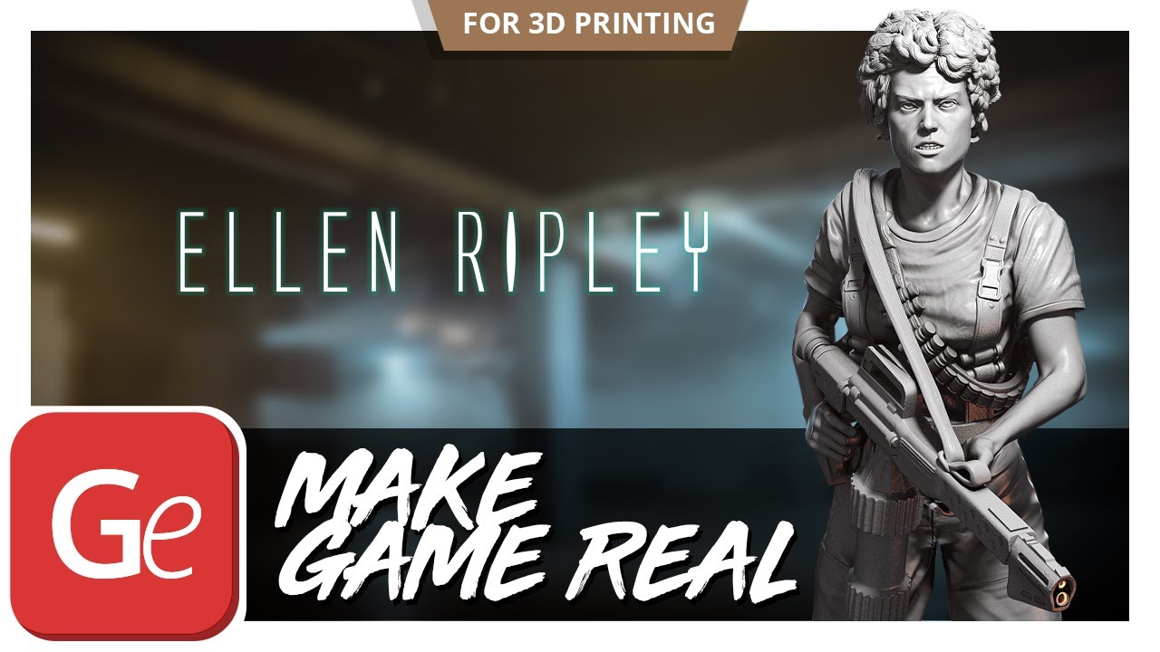Ellen Ripley 3D Printing Figurine | Make Game Real - YouTube