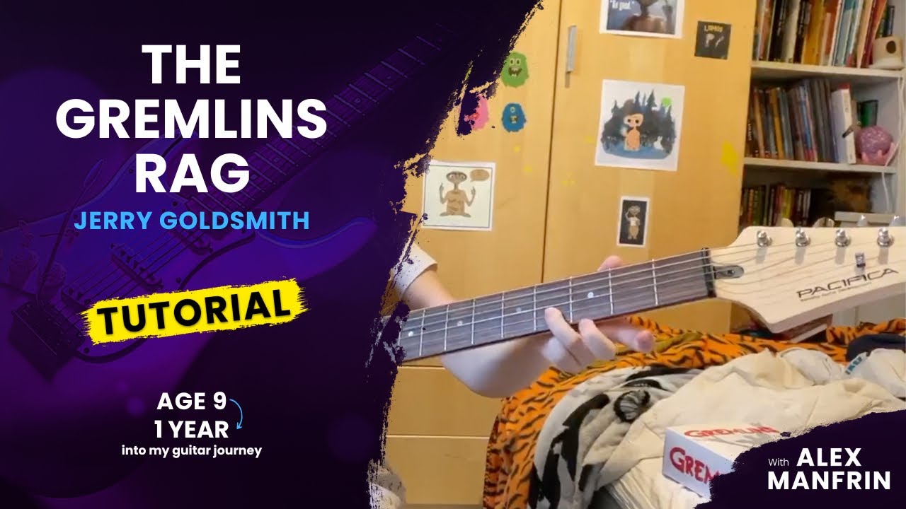 Jerry Goldsmith - The Gremlins Rag - Guitar Riff Tutorial - YouTube