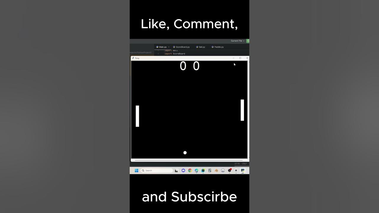 Simple pong game made using the pythons portal library. 5 likes for a ...