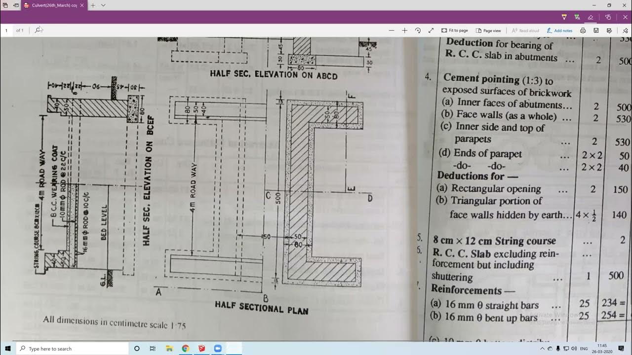 Estimation of Slab culvert - YouTube