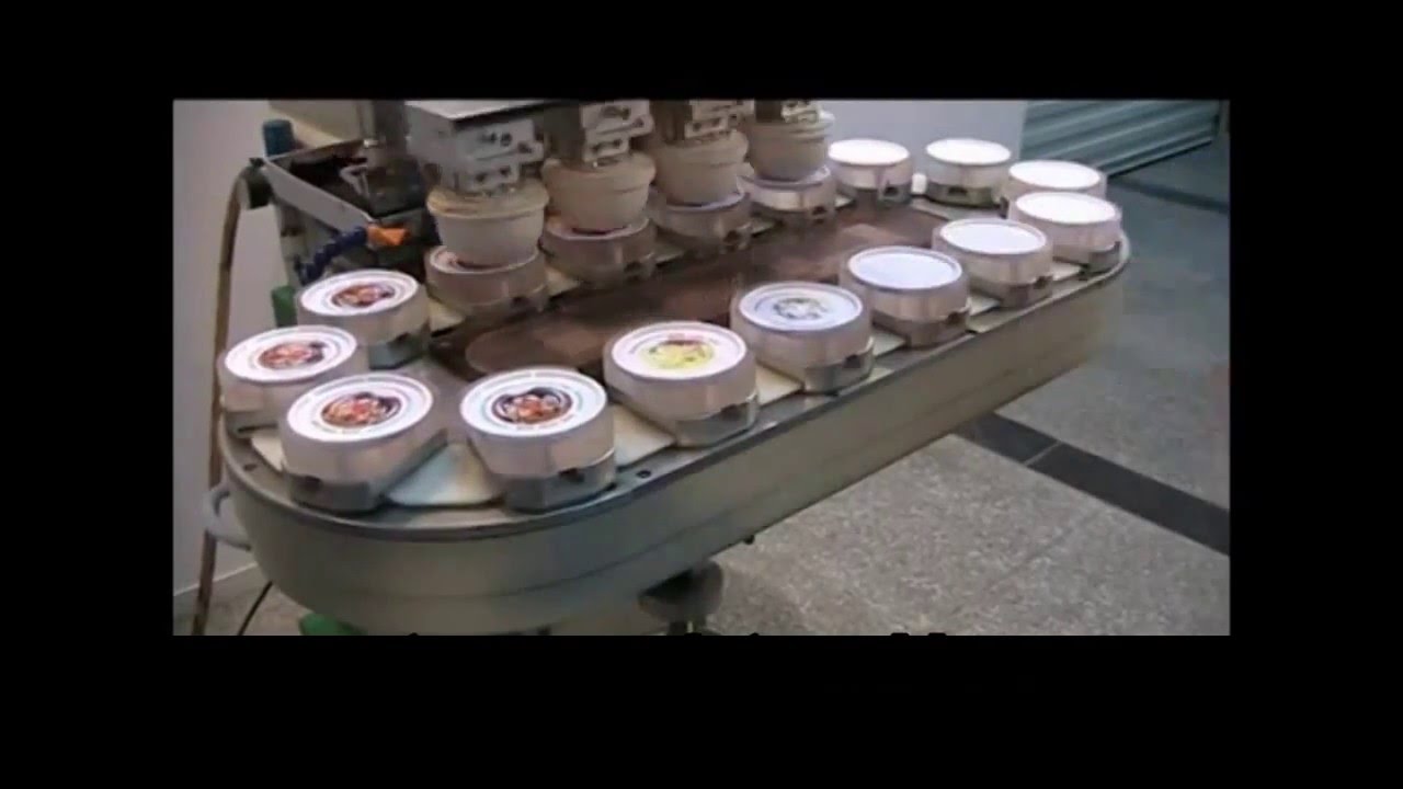 4 color pad printing machine for plastic dishes/plates CMYK printing ...