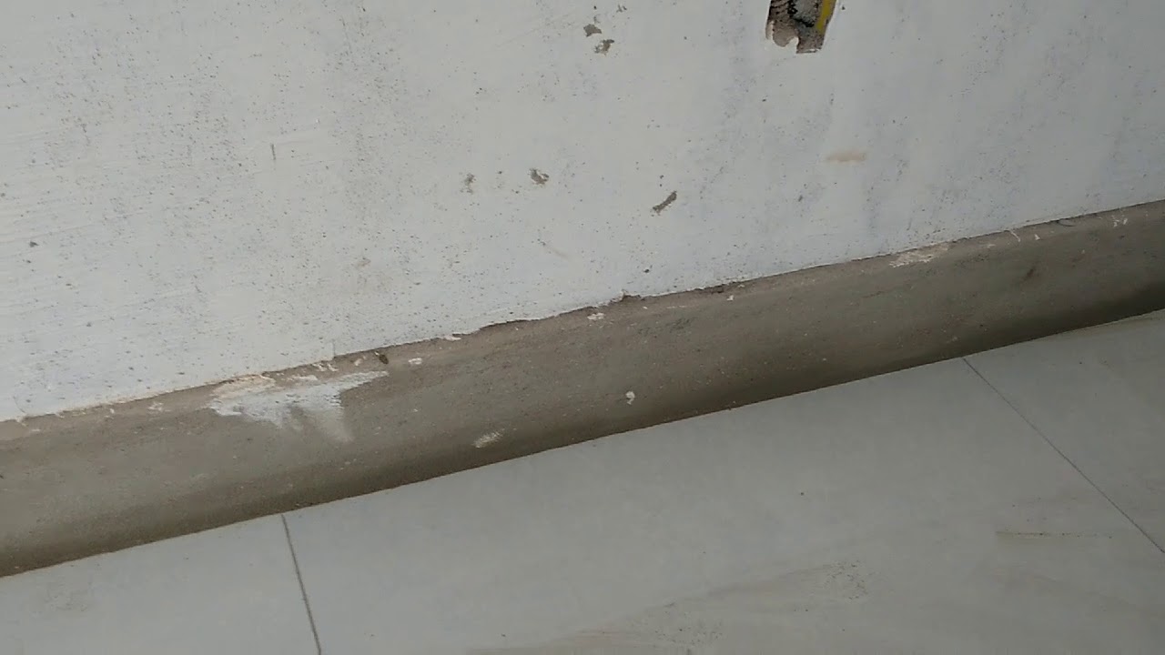 Definição de como ficou o rodapé de cimento terminado - YouTube