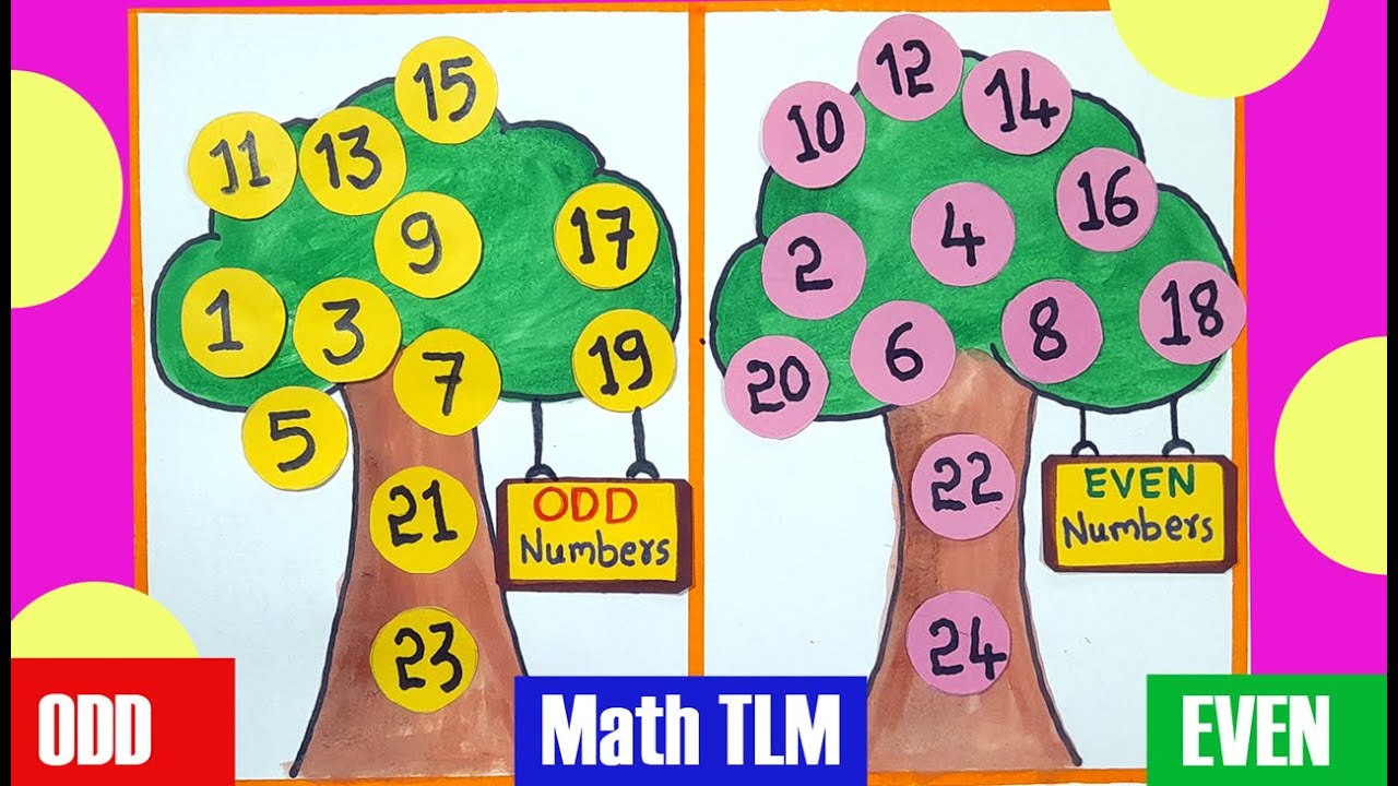 odd and even numbers chart|Tlm for primary schools - YouTube