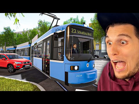 Autos RAMMEN mit der Straßenbahn! | TramSim München