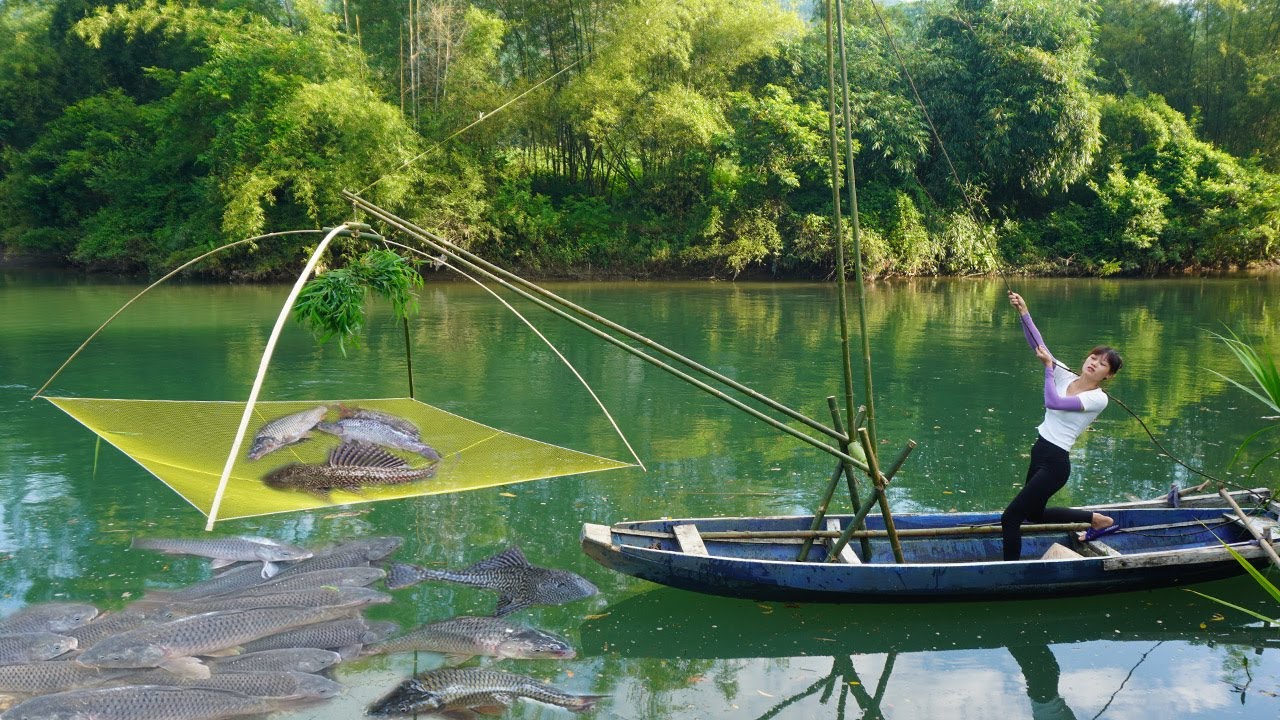 Harvesting Fish Using Big Traps Bagua Net - Go Give Fish To The Poor ...