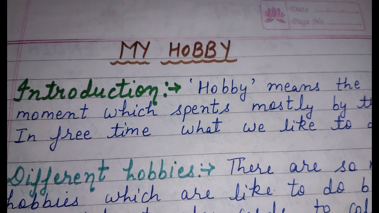 Write a short essay on my hobby || English || How to write essay on my ...