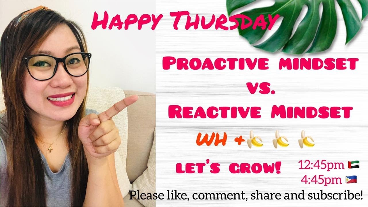 What is Proactive Mindset and Reactive Mindset? |Let's Grow | Ria ...