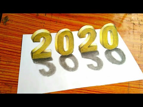 Happy New Year 2020 | Drawing Of Number 2020 - YouTube