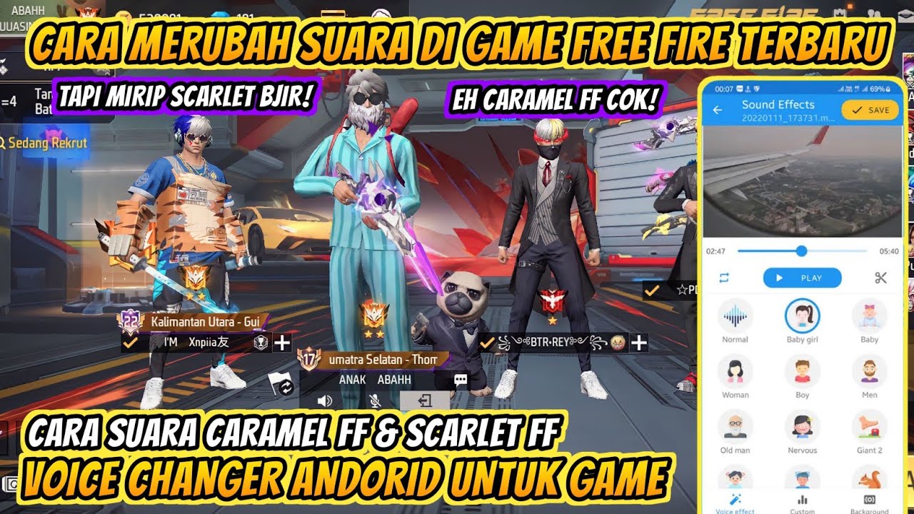 CARA MERUBAH SUARA DI GAME FREE FIRE SEPERTI CARAMEL FF | CARA SUARA ...