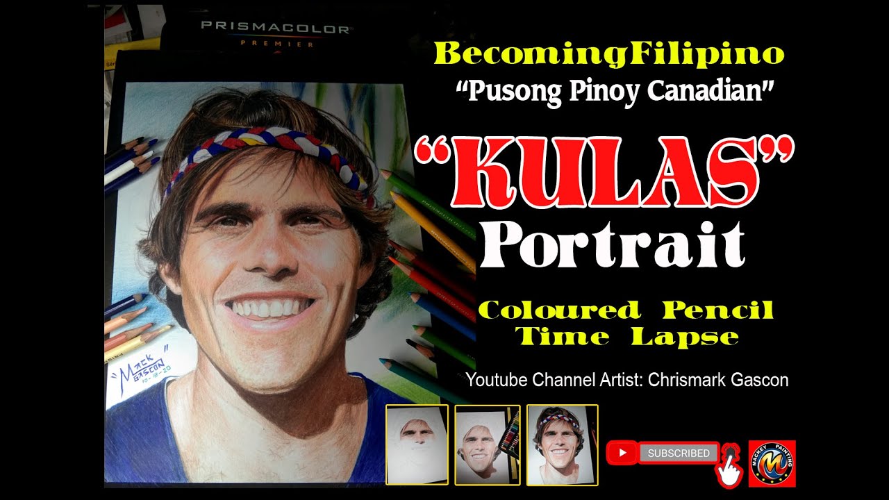 "KULAS" Portrait / BecomingFilipino Coloured Pencil / Time Lapse - YouTube