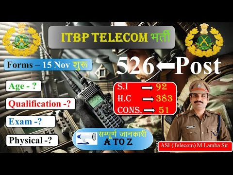 ITBP Telecommunication Vacancy 2024, ITBP SI,HC & CT - YouTube
