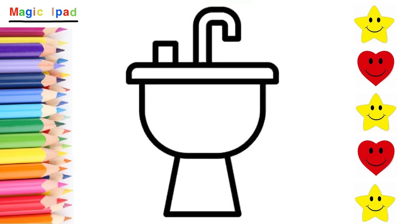 Como dibujar un LAVABO PEQUEÑO | dibujos para niños 💓⭐ How to draw a ...