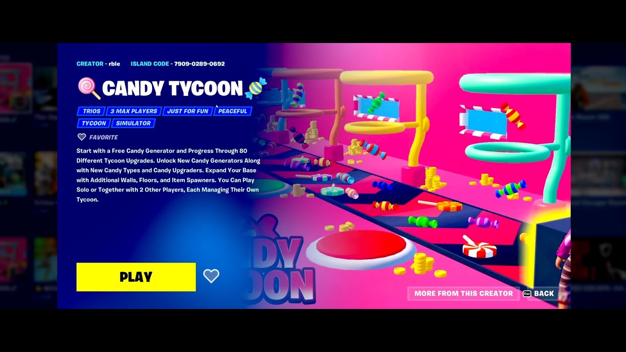 FORTNITE CANDY TYCOON FULL WALKTHROUGH MAP CODE 7909 0289 0692 fortnite-candy-tycoon-full-walkthrough-map-code-7909-0289-0692