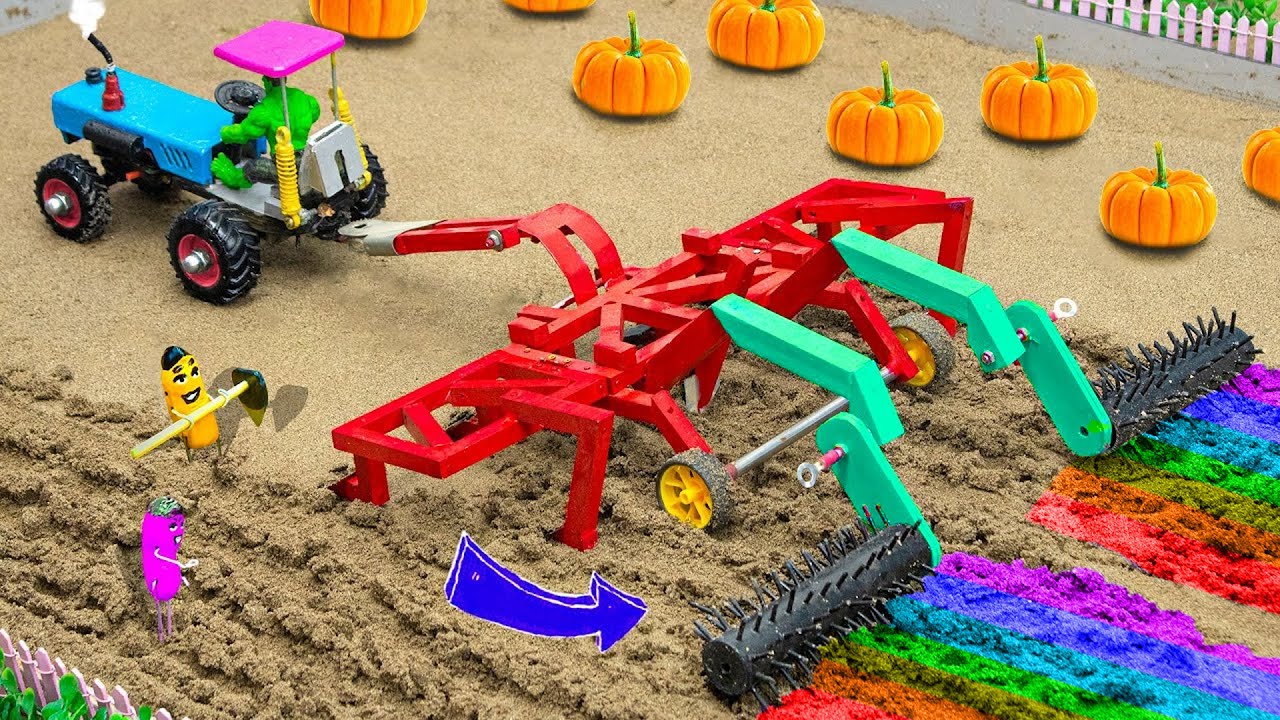 Top most creative Diy mini tractor 8 disc harrow blade rainbow ...