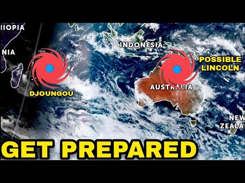 Possible cyclone Lincoln over QLD Australia, Cyclone DJOUNGOU near ...
