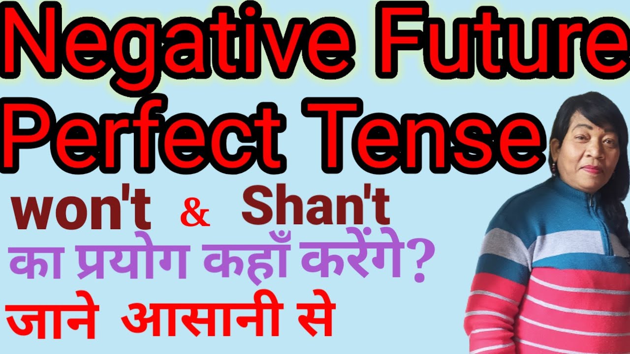 What is the negative form of Future perfect? | Contraction |Won't| Shan ...