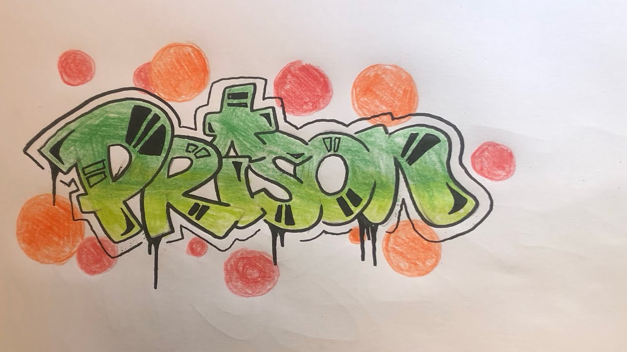 How to draw Graffiti straight letter piece ‘prison’ - YouTube