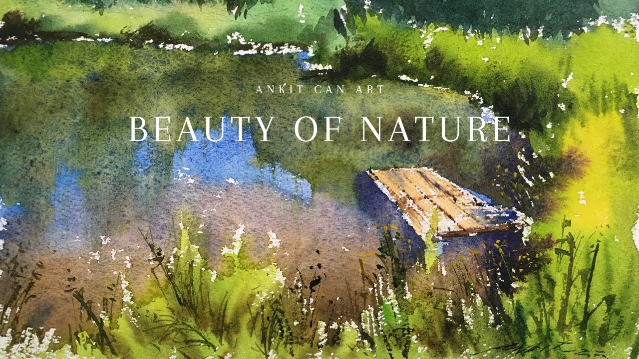beauty of nature landscape painting on handmade sheet - YouTube