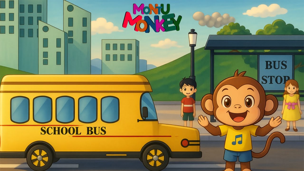 Wheels on the Bus | Nursery Rhymes | Kids song | Montu Monkey - YouTube