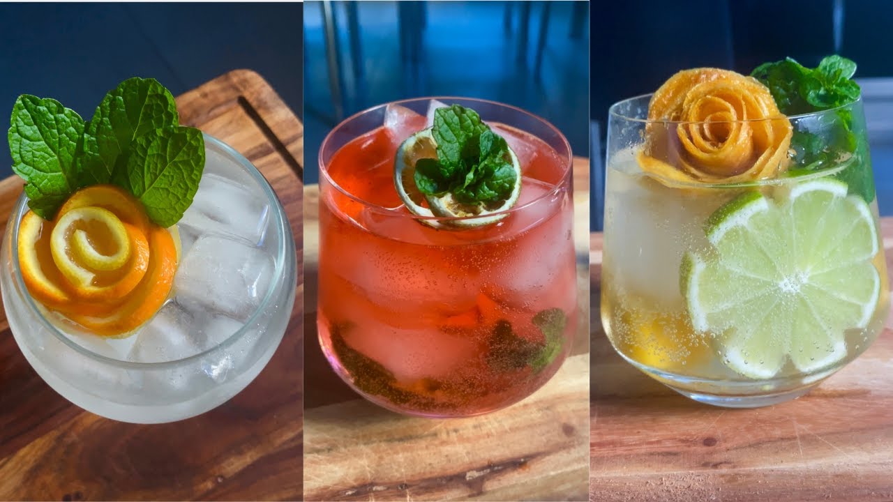 creative gin and tonic fruit garnish ideas - YouTube